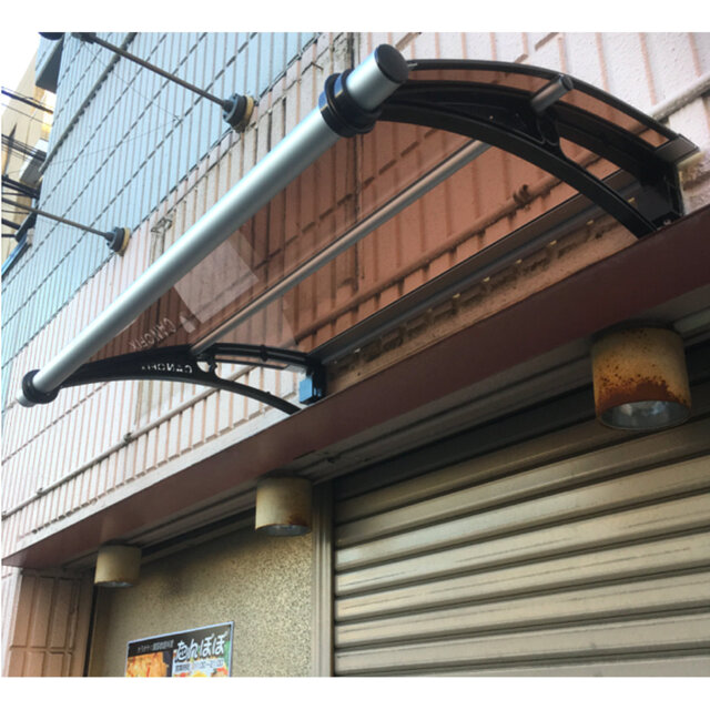 CANOFIX 2m Width x 0.65m Depth Door Canopy Black-Bracket Bronze-Sheet ...