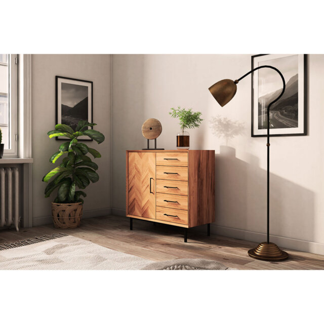 Seine 5 Drawer 97Cm W Solid Wood Combi Chest by Wayfair | ufurnish.com