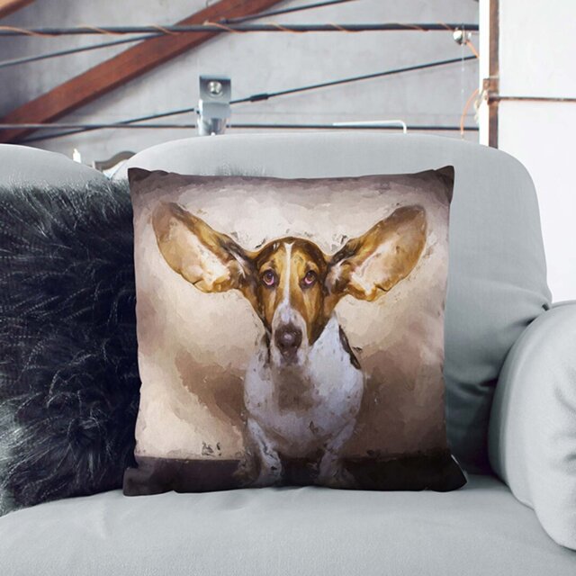 The Ears of a Basset Hound Dog Cushion with Filling by Wayfair ...