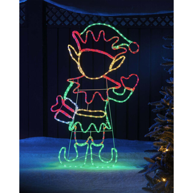 2D Elf Rope Light, Multi-Coloured LEDs, 116 cm – Christmas Outdoor ...