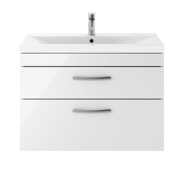 Athena Gloss White 810mm Wall Mount Vanity Unit by Wayfair | uFurnish.com