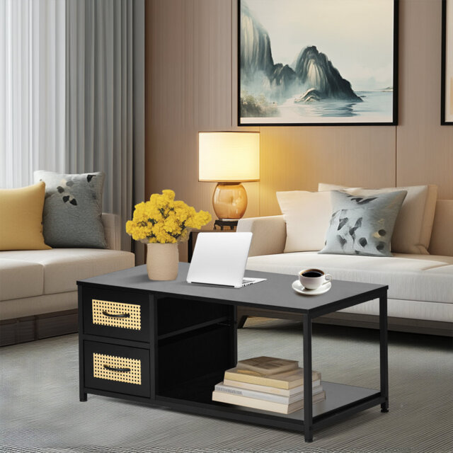 Alyre Four Leg Coffee Table with Storage by Wayfair | ufurnish.com