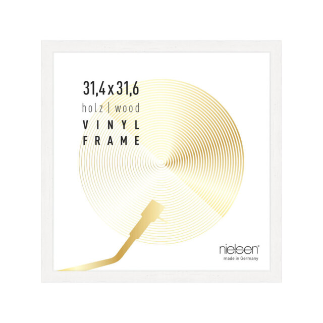 "Vinyl Record Album Display Frame for 12"" Album, Wood, 34x34cm - White ...