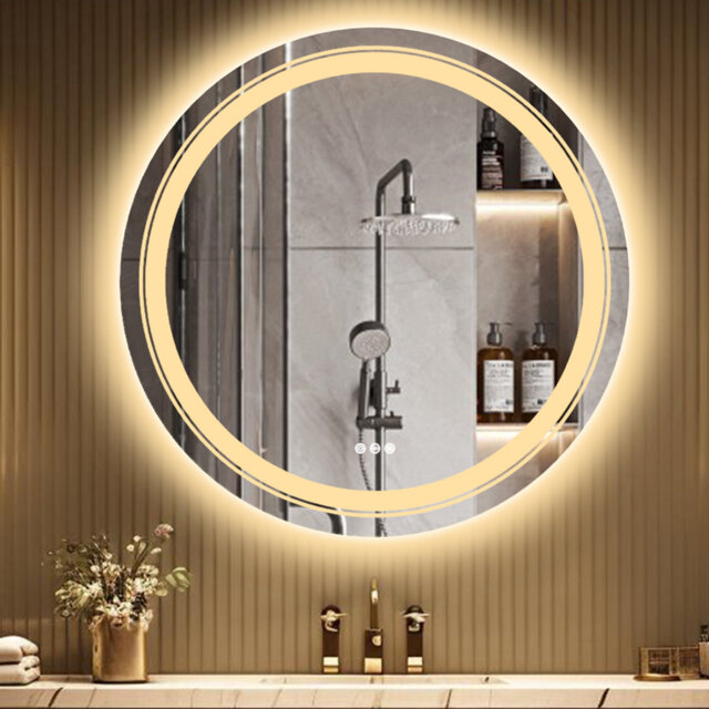 Illuminated Round Bathroom Mirror With Led Lights by Wayfair | ufurnish.com