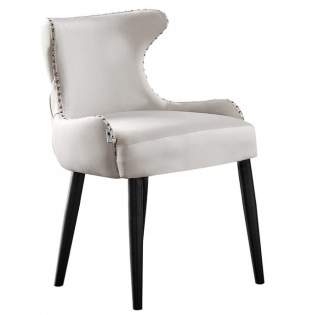 Ricky Modern Velvet Dining Chair - Ergonomic Upholstered Curved Back ...