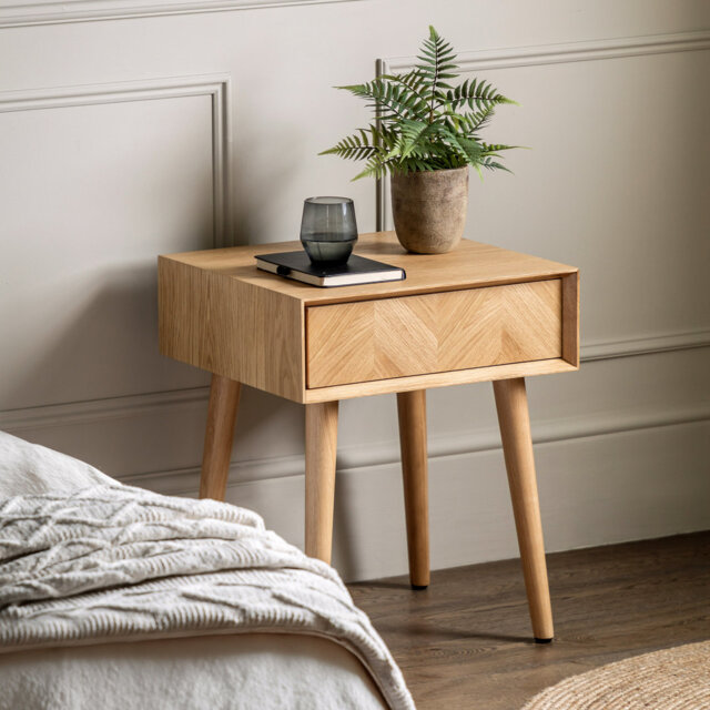Herringbone 1 Drawer Side Table by Wayfair | ufurnish.com