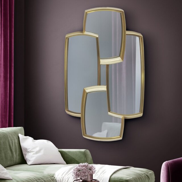 Saez Novelty Plastic Framed Wall Mounted Accent Mirror in Gold by ...