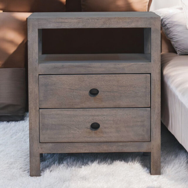 Cashion 70cm W Solid Wood Bedside Table by Wayfair | ufurnish.com