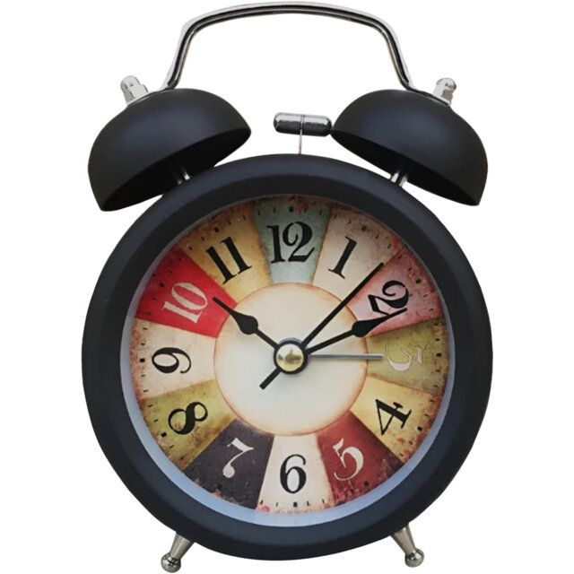 Roman Numeral Quatz Movement / Crystal Alarm Tabletop Clock in Black by ...