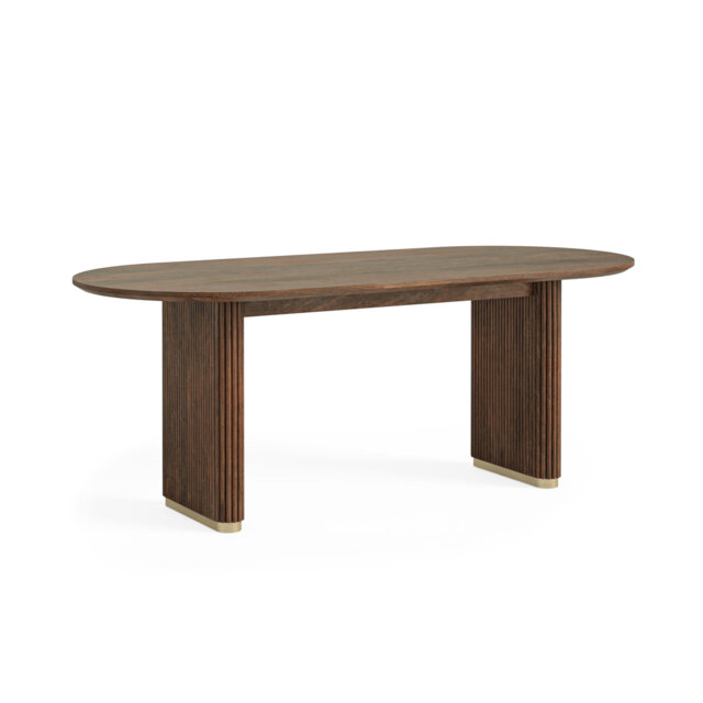 Delonna 200cm Fluted Oval Dining Table by Wayfair | ufurnish.com