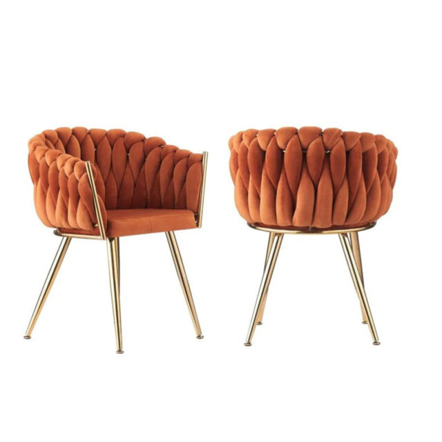 Anureet Velvet Dining Chair - Ergonomic Tufted Back and Metal Legs ...