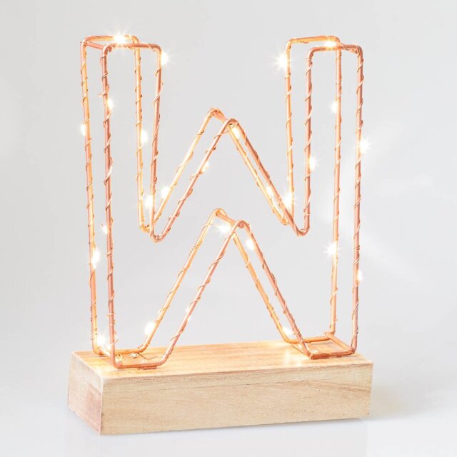 Light Up Letter - Personalised Initial Copper Letter Light LED Alphabet ...