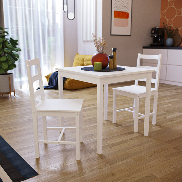 Maymie 2 - Person Pine Solid Wood Dining Set by Wayfair | ufurnish.com