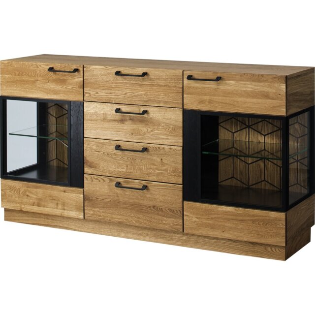 MOSAIC Manufactured + Solid Oak Wood 2-Door 4-Drawer Sideboard by ...