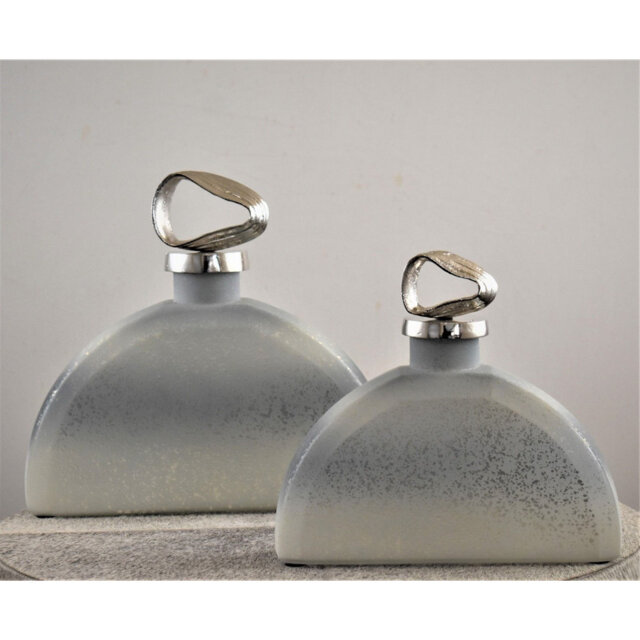 Vase Glass Bottle With Aluminium Lid Small 9.5 X 3.25 X 11.4 Cm by ...