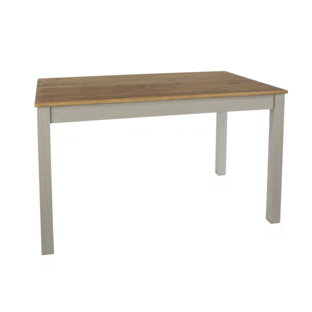 Lucian Rectangular Dining Table, split top plank design, grey and ...