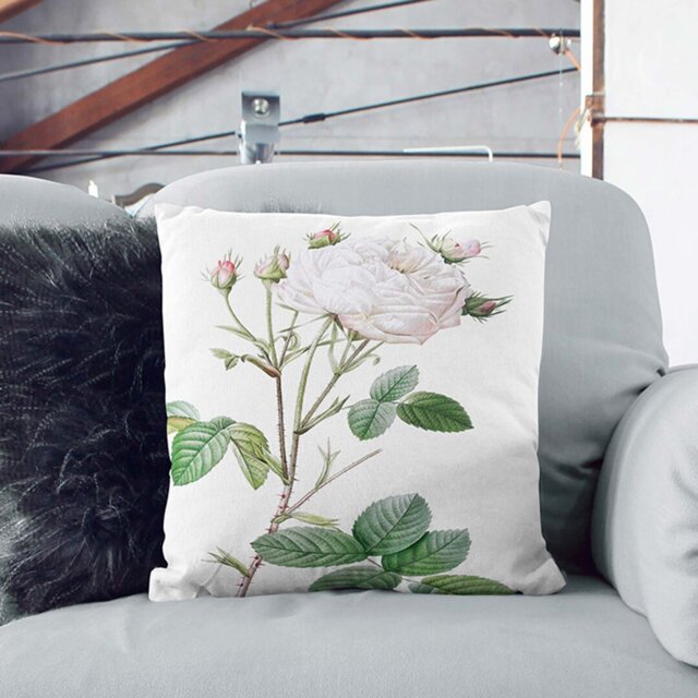 Cabbage Rose in Pale Pink by Pierre-Joseph Redoute Cushion with Filling ...