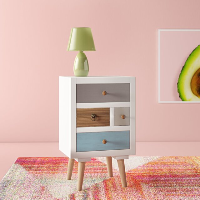 Aarsh 4 Drawer Bedside Table by Wayfair | ufurnish.com