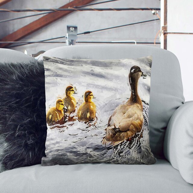 Ducklings with Mother Duck Cushion with Filling by Wayfair | ufurnish.com