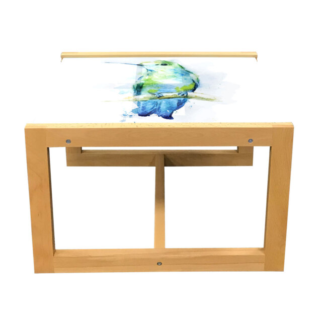 Hummingbird Coffee Table, Watercolor Drawn Colibri Thin Beak Bird ...