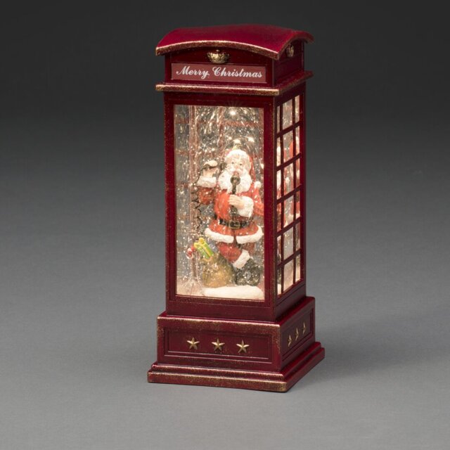 Red Santa Claus in a Phone Booth Figurine Lantern by Wayfair | ufurnish.com