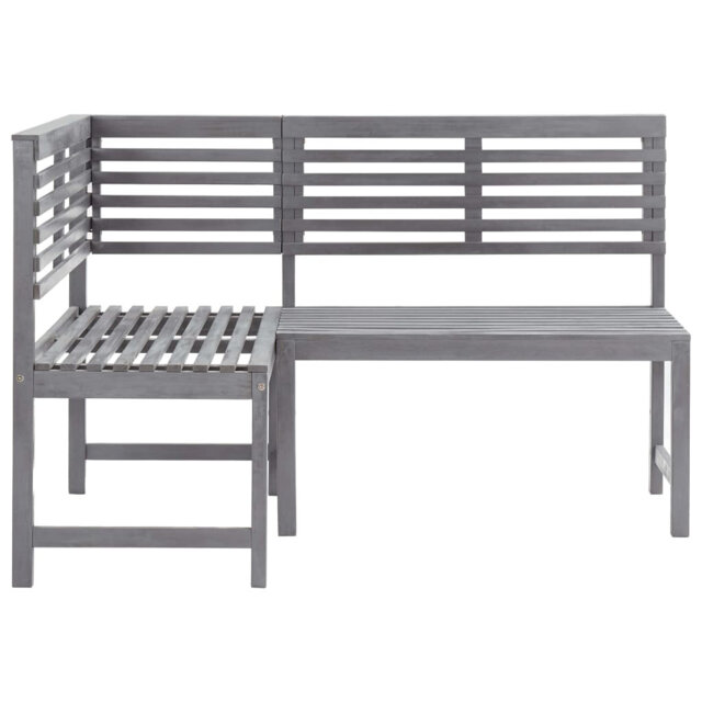 Garden Corner Bench 140Cm - Solid Acacia Wood Outdoor Seating by ...