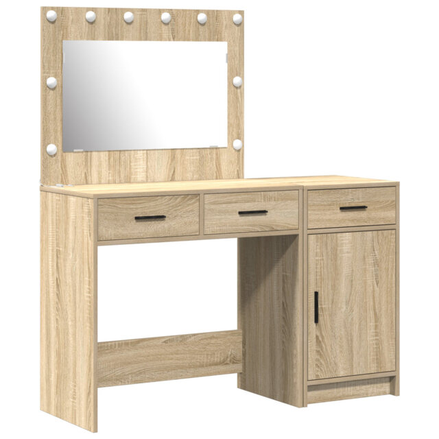 2 Piece Dressing Table Set with LED Engineered Wood by Wayfair ...
