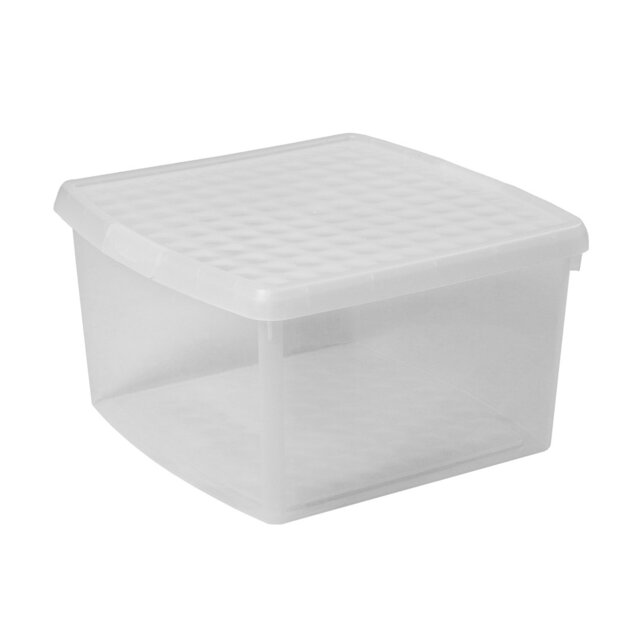 Clip 25.5L Square Plastic Storage Boxes with Secure Clip Lock Lids. L ...