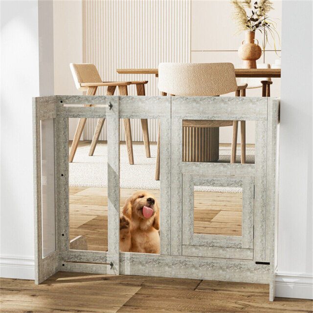 Linley Free Standing Pet Gate With Door by Wayfair | ufurnish.com