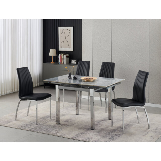 Piccolo Grey Sintered Stone Dining Table + 4 Modalux Chairs by Wayfair ...