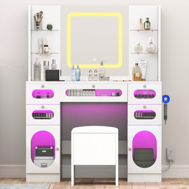 104.9Cm W Dressing Table With Mirror by Wayfair | ufurnish.com