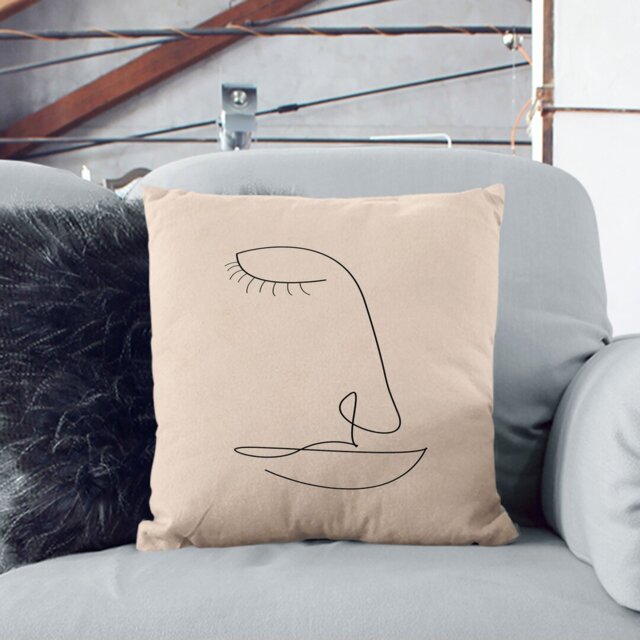Line Form Female Face Scatter Cushion by Wayfair | uFurnish.com