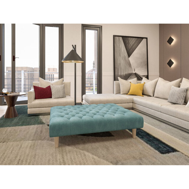 Castle 120Cm Wide Velvet Tufted Rectangle Cocktail Ottoman by Wayfair ...