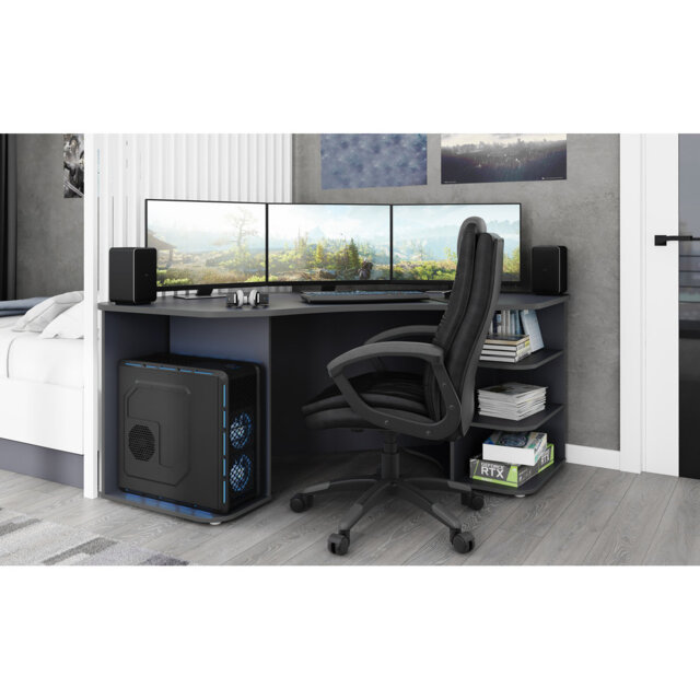 Atwell Curved Computer Desk by Wayfair | ufurnish.com