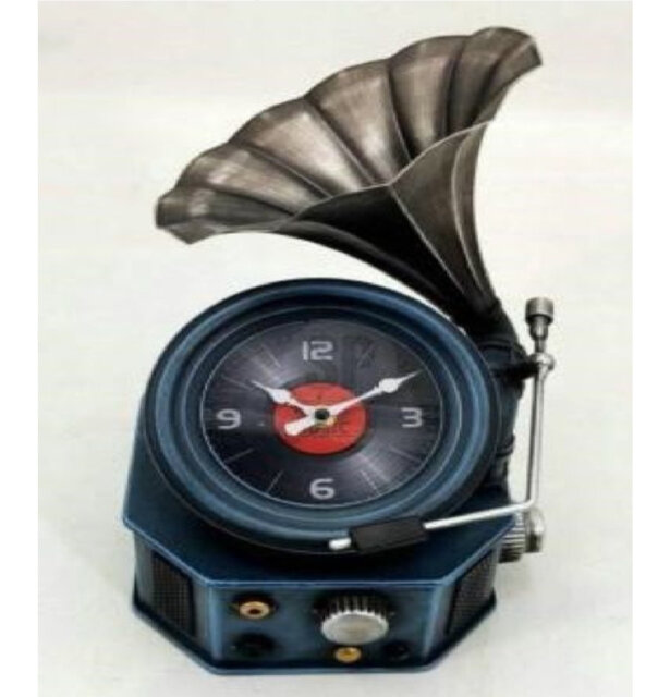Analog Metal Mechanical Tabletop Clock in Black by Wayfair | ufurnish.com