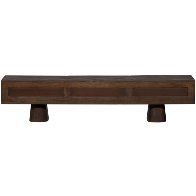 Crumble Carved Tv Unit Mango Wood Walnut by Wayfair | ufurnish.com