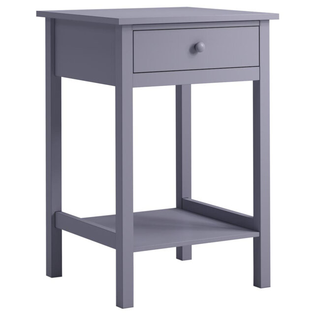 Grey Side Table with Single Drawer and Round Solid Wood Handle by ...
