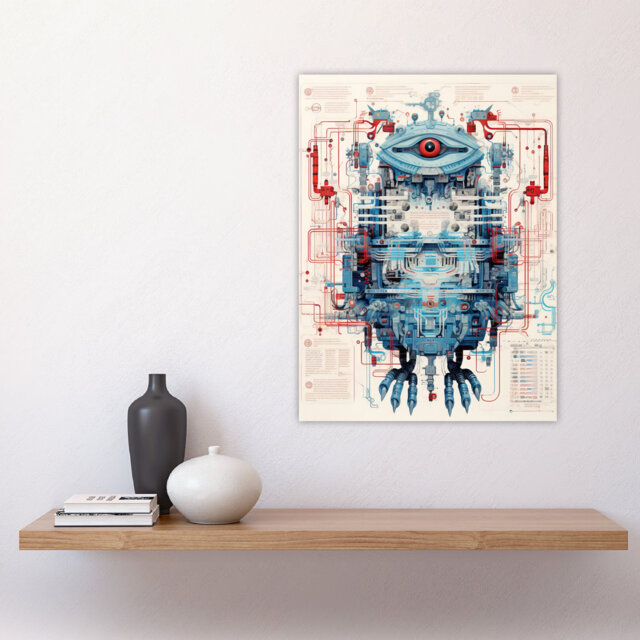 Wall Art Print Bird Robot Hybrid Schematic Futuristic Secret Spy Cam ...