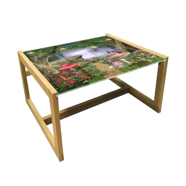 Mushroom Coffee Table, Enchanted Nature Pathway Butterflies Landscape ...