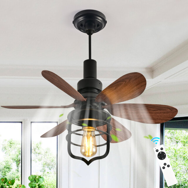 52cm Socket Ceiling Fan with Remote Control and Light Kit Included by ...