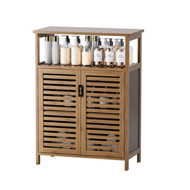 Bathroom Storage Cabinet, Kitchen Cupboard Organizer with 2 Shutter ...