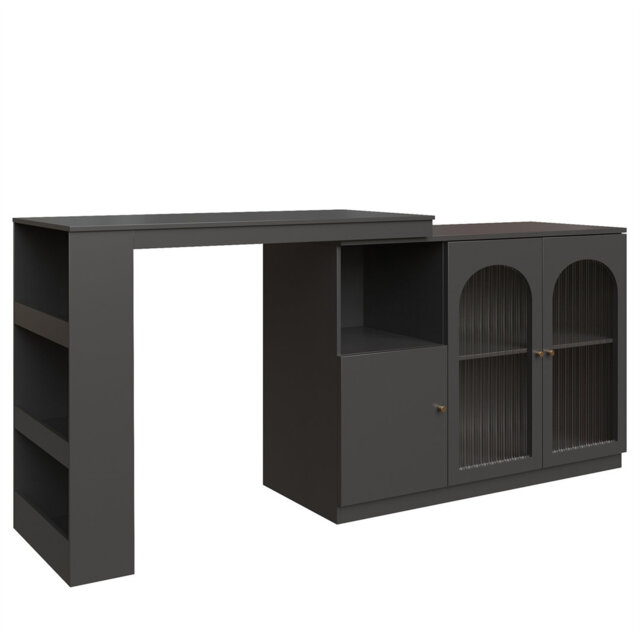 360° rotating bar table (main body 120 x 40 x 97 cm), modern and simple ...