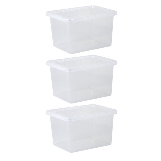 Wham Crystal 25L Plastic Storage Box Pack of 3 Clear by Wayfair ...