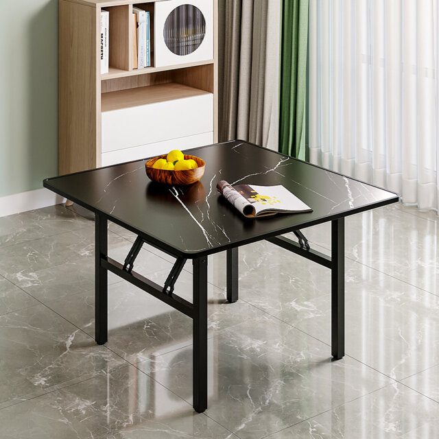 Square 60cm Folding Dining Table Black by Wayfair | ufurnish.com