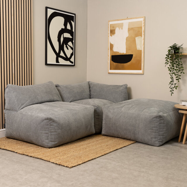 icon Tetra Corduroy Modular Bean Bag Sofa Set, 4 piece by Wayfair ...