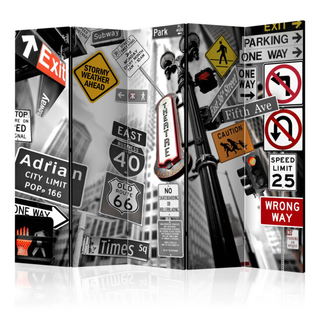 Room Divider - New York Signs II [Room Dividers] by Wayfair | ufurnish.com