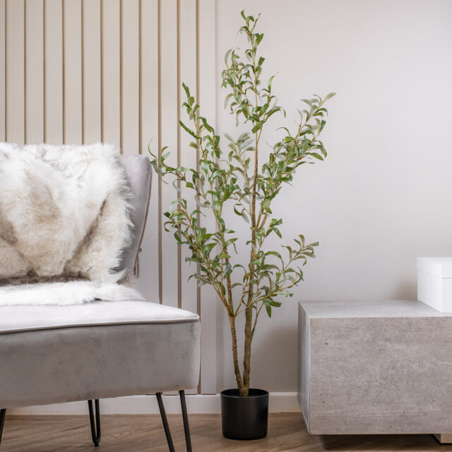 130cm Faux Slim Silhouette Olive Tree by Wayfair | ufurnish.com