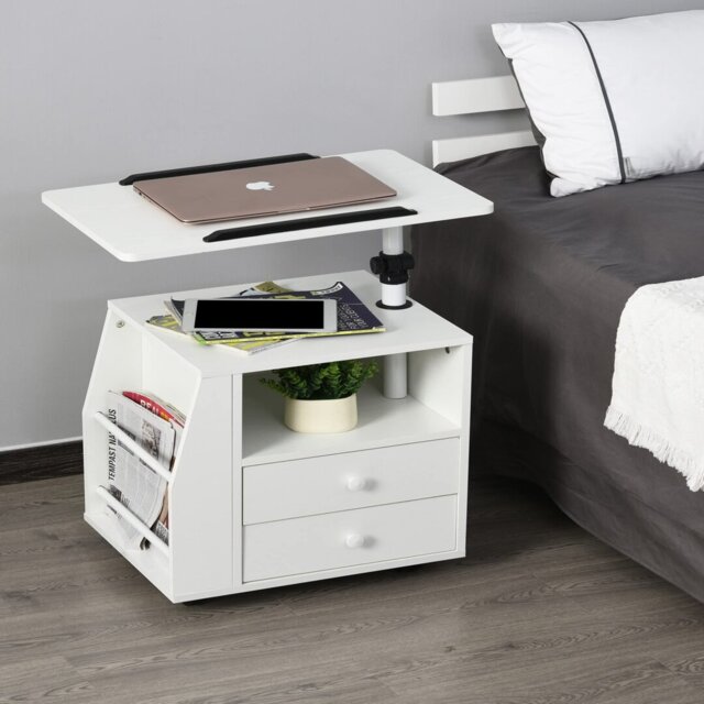 Functional Swivel Bedside Table End Table Side Table For Living Room ...