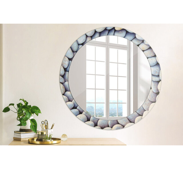Huldar Round Glass Framed Wall Mounted Accent Mirror in Grey by Wayfair ...