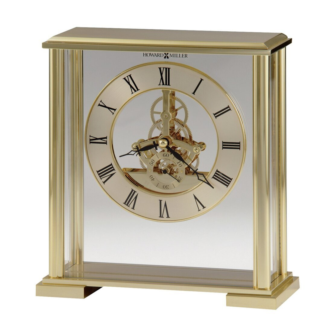 Fairview Traditional Analog Metal Quartz Tabletop Clock in Gold by ...